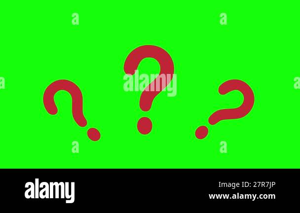 Question mark icon pop up animation 4k green screen Stock Video Footage ...