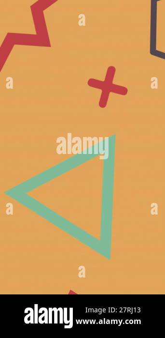 Hand drawn abstract loop background. Random triangle shapes. Orange ...