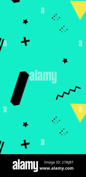 3D rotating boxes animated in turquoise background, collection trendy ...