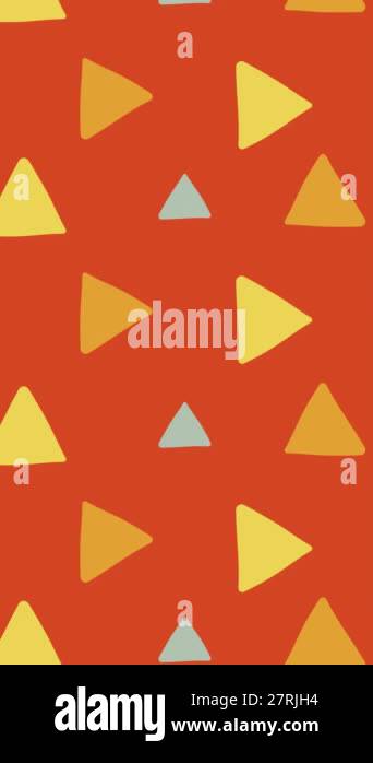 Retro abstract orange pattern background with, triangles, memphis style ...