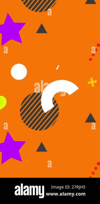 Abstract orange color background with shapes. Yellow white purple color ...