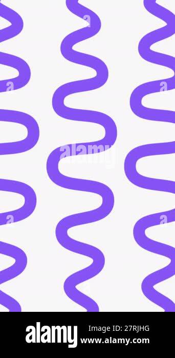Minimal wavy abstract animated background. Purple curved lines on beige ...