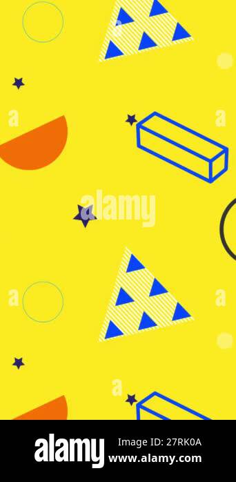 Abstract yellow color background with shapes. Orange blue color ...