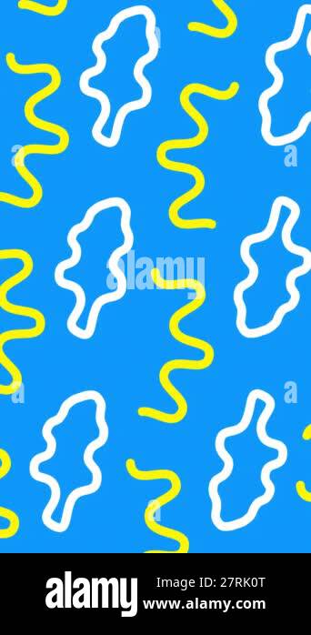 Minimal Modern Zig Zag Loop Background White And Yellow Curved Line On
