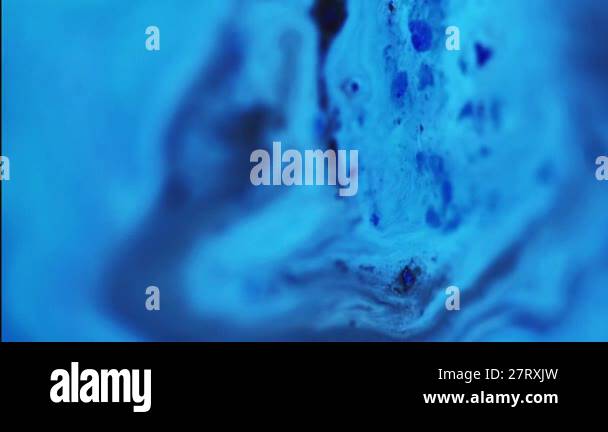 Blur ink. Acrylic liquid. Defocused blue color glowing fluid emulsion ...