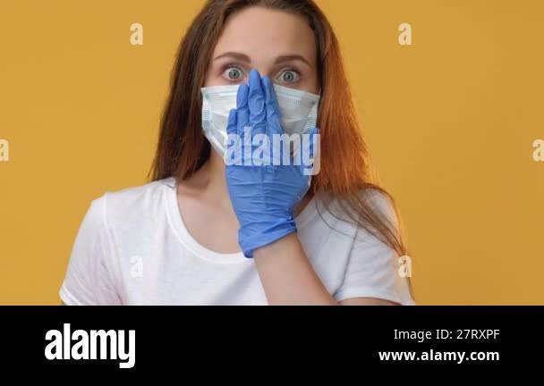 Pandemic shock. Social distancing. Quarantine education. Scared woman ...