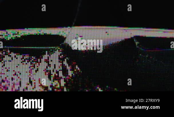 Defective screen. Digital glitch. Deformed mesh pixel structure with ...