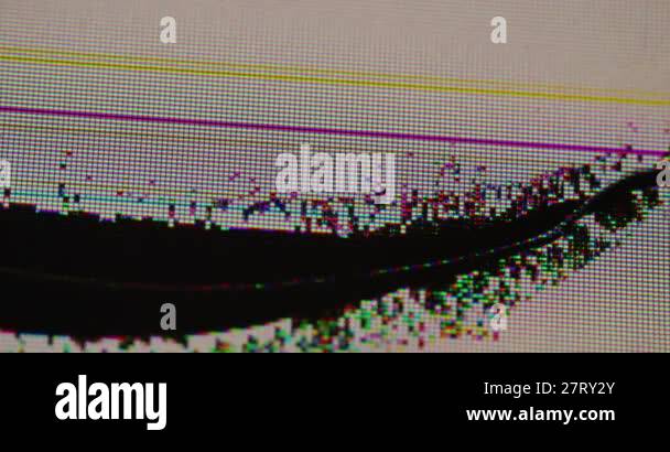 VHS noise. Defective screen. Overlay glitch crack in glass digital ...
