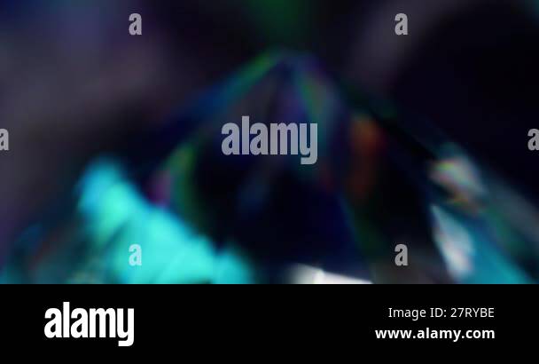 Blurred diffraction. Crystal refraction light. Color change rainbow effect. Displacement pointed ...