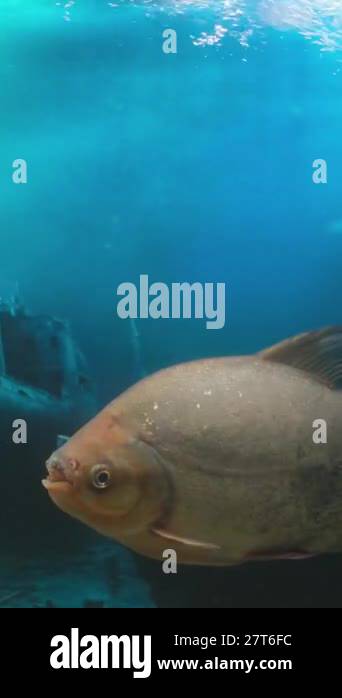 giant pacu fish in Aquarium . High quality 4k footage Stock Video ...
