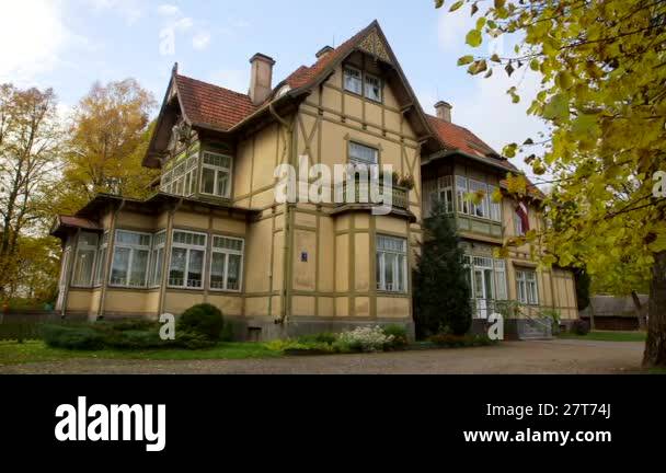 Haunted House. 100 Year Old German Style Building. Entrance. Autumn ...
