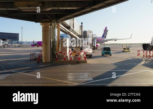A serene view from an airport gate captures travels essence, featuring ...