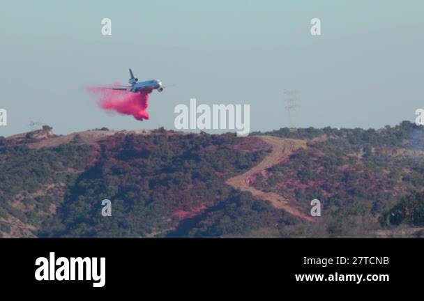 In Los Angeles, a vital firefighting plane is conducting aerial ...