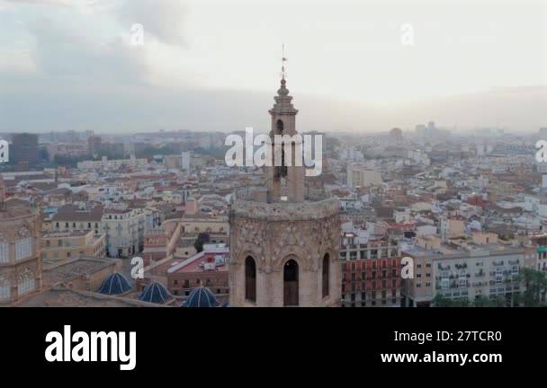 Aerial View of the heart of Valencia historical district lies the ...
