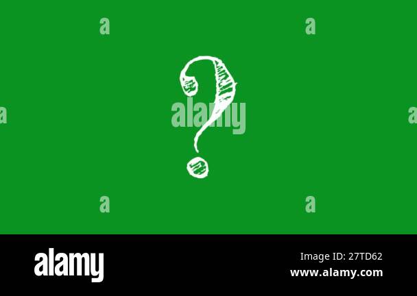 animated question mark icon green screen chalk question mark appears 4k ...