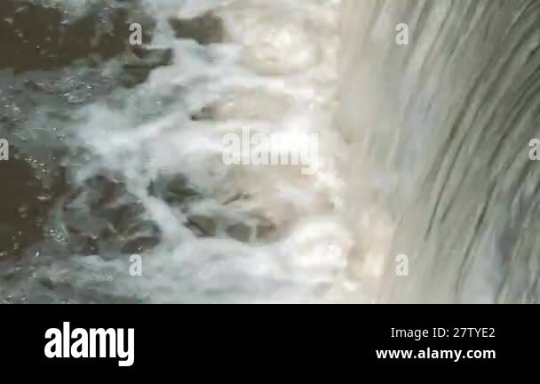 Sewage treatment plant. Water flowing in a tank Stock Video Footage - Alamy