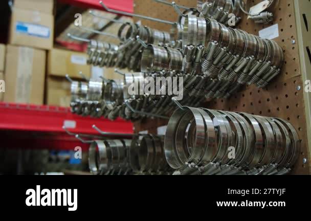 Warehouse shelves with spare parts from an authorized dealer and ...