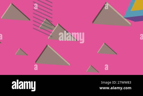 Simple abstract geometrical shapes. Multicolor busy graphic retro theme ...