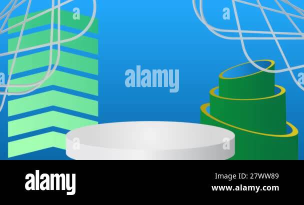 Simple mockup product display animation, cylinder pedestal podium ...