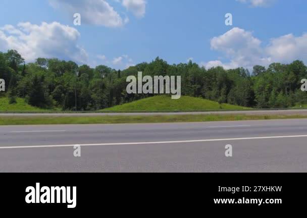 Point of view, left side car view. Driver window side driving view, POV ...