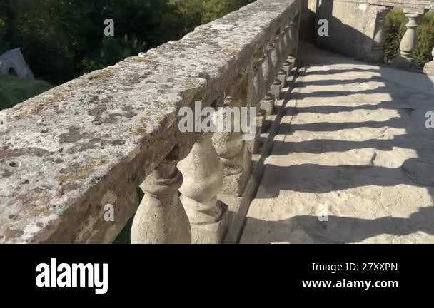 Balustrade and watchtower on bastion of medieval Pidhirtsi castle ...