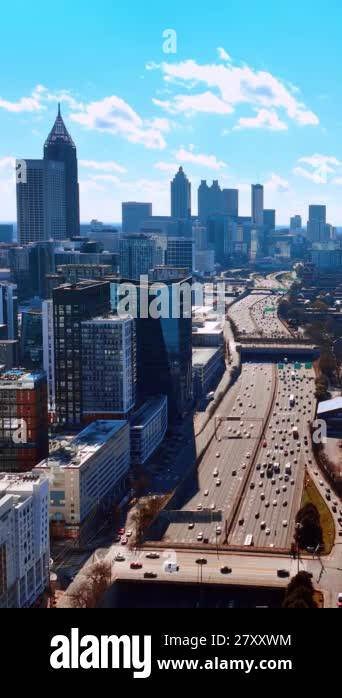 Sunny panorama of beautiful Atlanta in Georgia, the USA. Splendid view ...