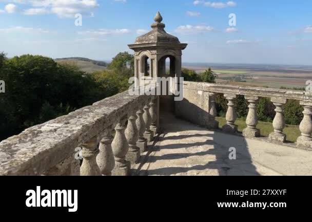 Watchtower on bastion of medieval Pidhirtsi castle, Ukraine Stock Video ...