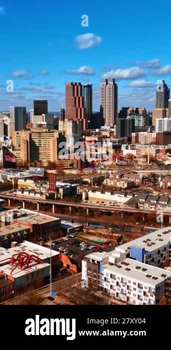 Raising above the beautiful scenery of a huge metropolis. Panorama of ...