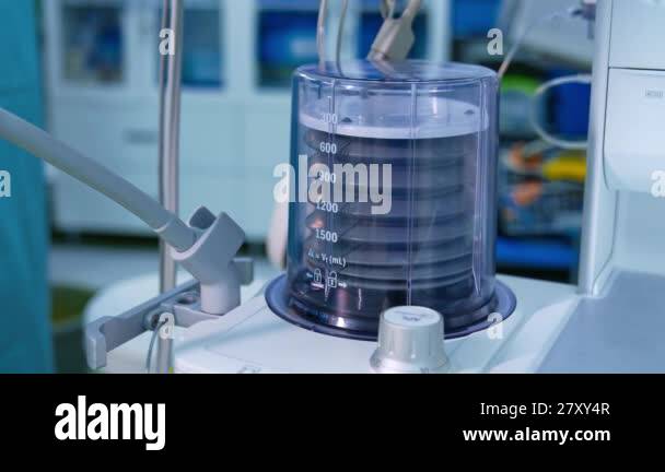 Pump of a modern lung ventilating machine. Equipment in surgery room ...