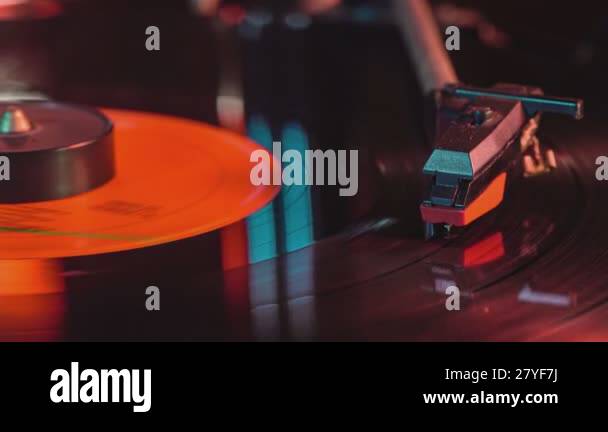 Milan, Italy 1 January 2025: Captivating turntable spinning a classic ...