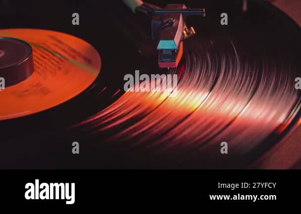 Milan, Italy 1 January 2025: Captivating turntable spinning a classic ...