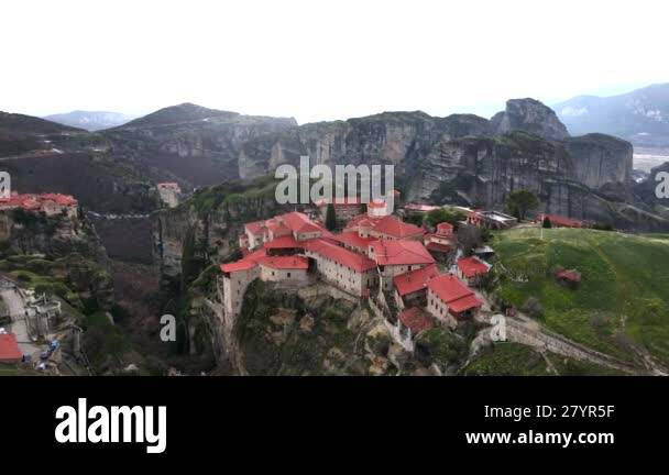 Meteora is located in central Greece. The monasteries are located on ...
