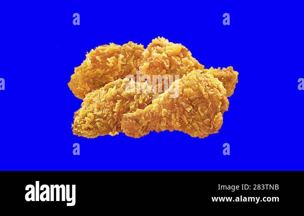 Animated BBQ meat, Fried Chicken animation restaurant menu on blue ...