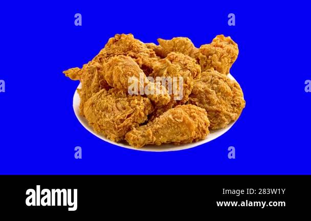 Animated BBQ meat, Fried Chicken animation restaurant menu on blue ...