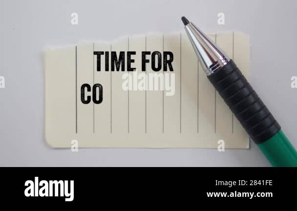 Time for corrective action message writing on ripped torn paper piece ...