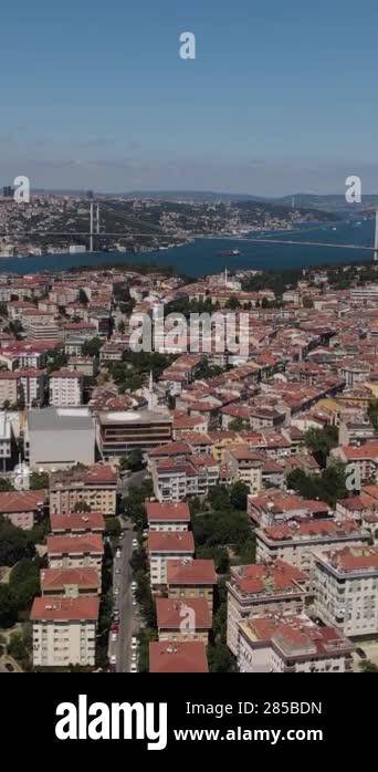Historically and culturally rich city Istanbul overhead view, drone ...