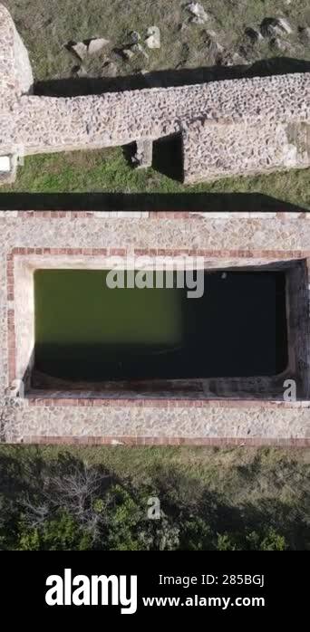 Aerial view top down view overhead historical city castle covered ...