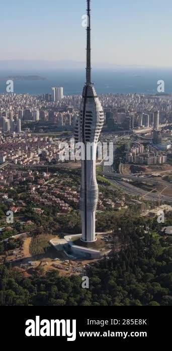 Istanbul radio tower on Camlica hill with an epic view, radio mast on ...