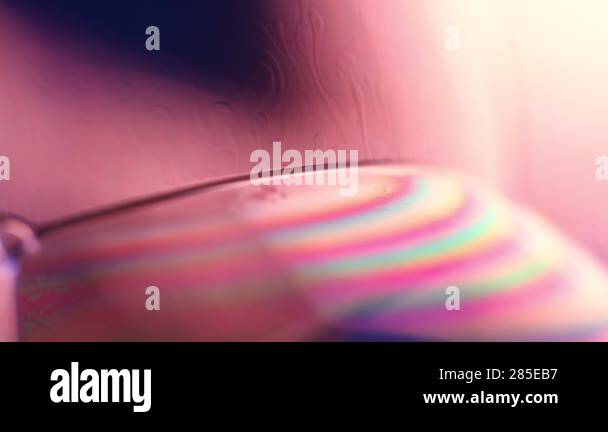 Bright reflection of the liquid surface, bubbles in close up Stock ...