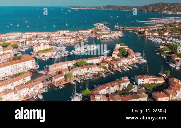 Aerial view of the Port Grimaud, Provence Alpes Cote dAzur region in ...