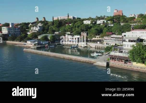Hobe FIshing Harbor near Tamsui Riverside Park, Taipei, Aerial ...