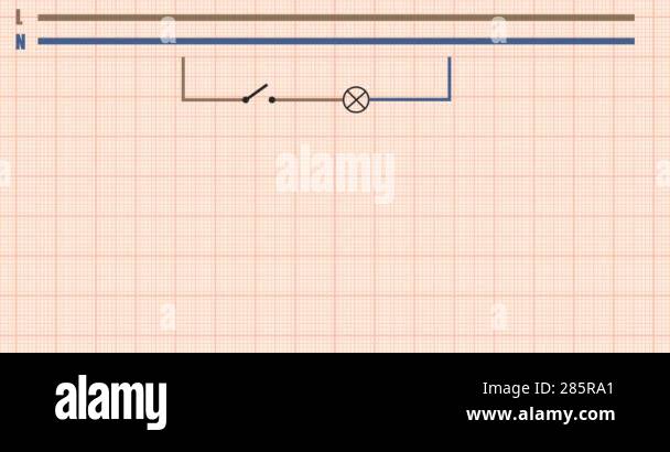 Electrical circuit diagram of a light bulb control using a single-key ...