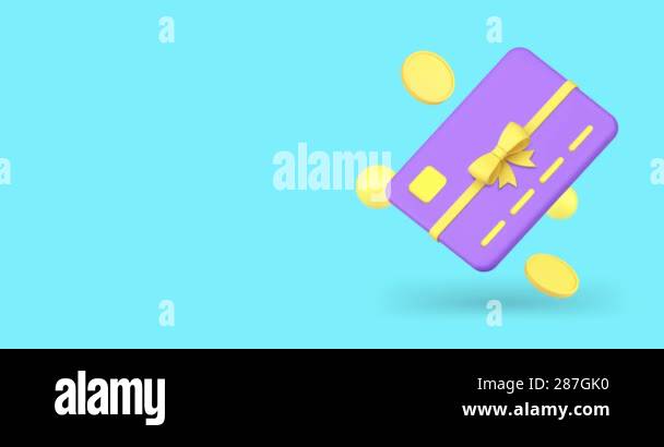 Banking loyalty card gift e money financial reward shopping bonus 3d ...