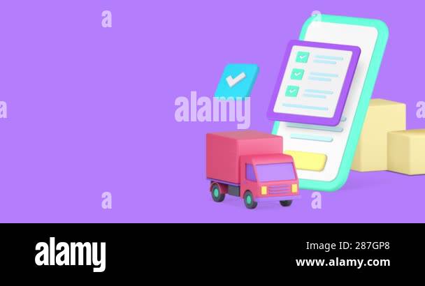 Cargo delivery service smartphone application checklist banner copy ...