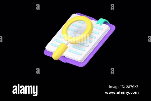 Book reading searching educational information banner with copy space 3d icon animation. Library ...