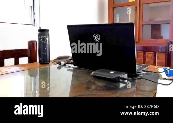 Playa del Carmen Quintana Roo Mexico 29. November 2024 Black laptop ...