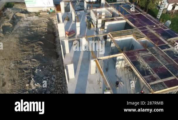 The process of building a modern hospital, footage of a hospital under ...