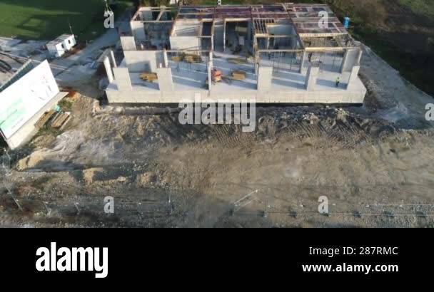 The process of building a modern hospital, footage of a hospital under ...