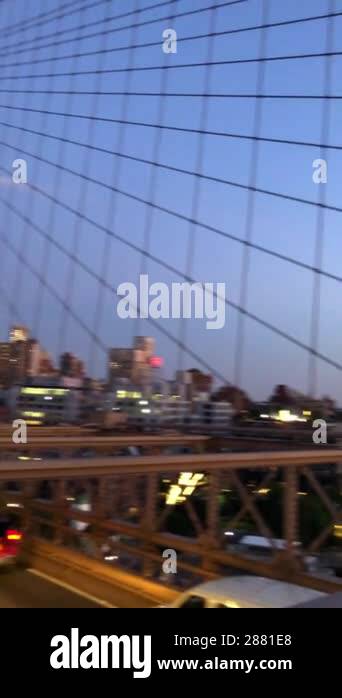 A video presentation focusing on the Brooklyn Bridge and the bustling streets of Manhattan ...