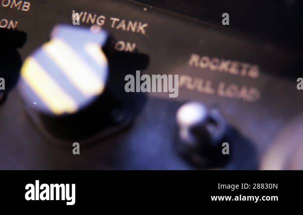 Vintage Controls for Rocket Launch and Wing Tank in an Antique Bomber ...